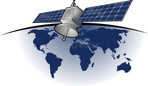 Globla Satellite Comunication Stock Illustration Illustration Of
