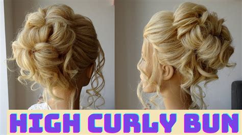 High Curly Bun Hair Tutorial Youtube