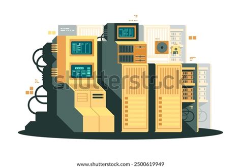 supercomputer system array vector illustration complex stock vector