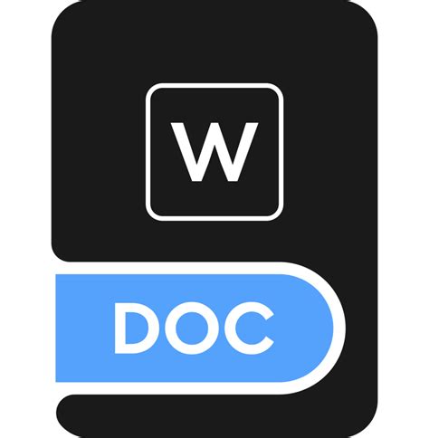 Doc File Format Icon Blue Fill 66500504 Png