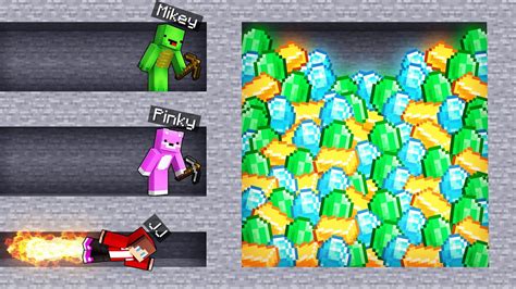 Jj Vs Mikey Vs Pinky Secret Tunnel Battle In Minecraft Maizen Youtube