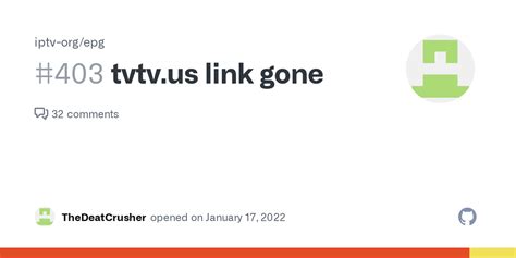 Tvtv Us Link Gone Issue 403 Iptv Org Epg GitHub