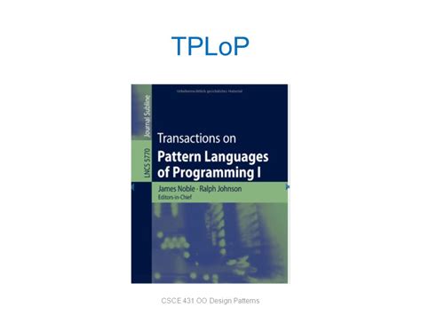 Csce 431 Object Oriented Design Patterns Ppt Download