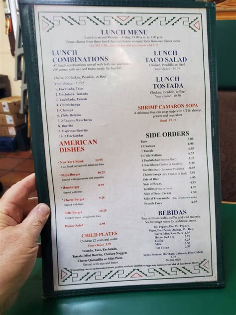 Menu At Plaza Jalisco Restaurant Chehalis