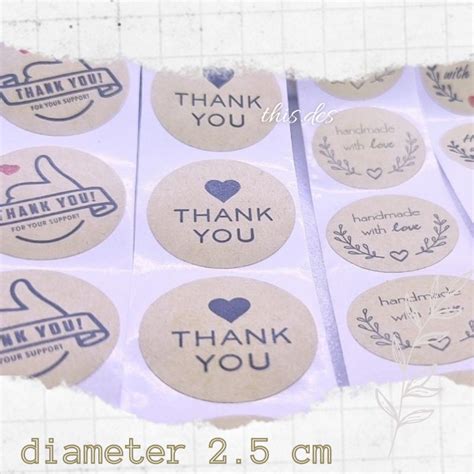 Jual 10 Pcs Sticker Thank You Kraft Bulat KECIL 2 5cm Label Amplop