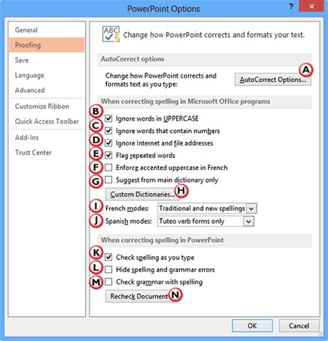 Learn Powerpoint 2013 For Windows Setting Spell Check Options