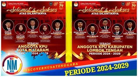 Komisioner KPU Mataram Dan Lombok Tengah Dilantik Nusra Media