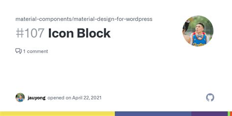 Icon Block Issue Material Components Material Design For Wordpress Github