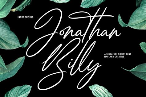 Jonathan Billy Signature Script Font Masterbundles