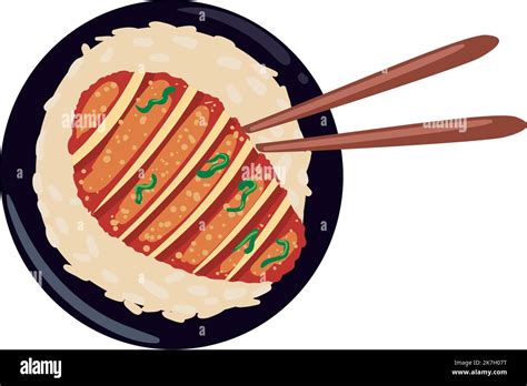 Flat Katsudon Illustration Stock Vector Image And Art Alamy