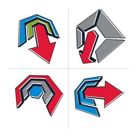 Premium Vector Three Dimensional Graphic Elements Collection With