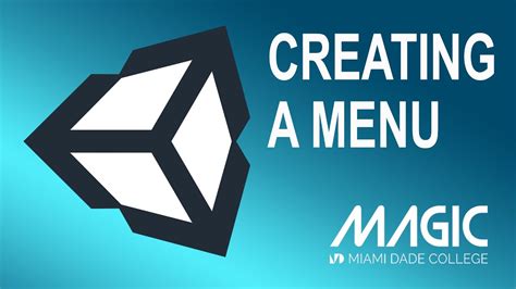 How To Create A Menu Button In Unity YouTube
