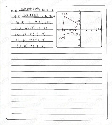 Solved Draw The Following Quadrilateral After A Translation 4 Units To The Left And 2 Units Up