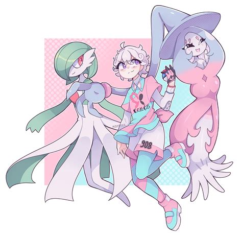 Gardevoir Bede And Hatterene Pokemon And More Drawn By Miottex Danbooru