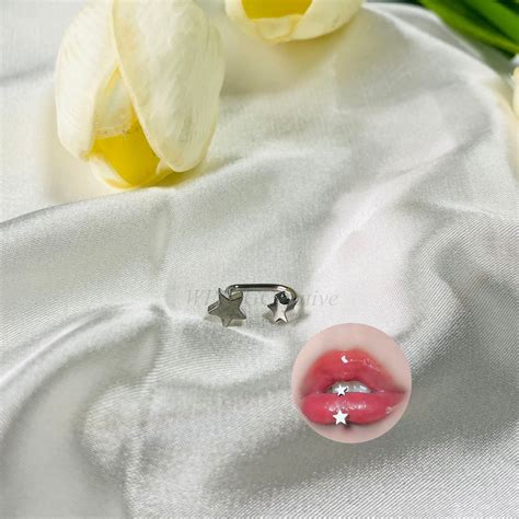 Simple Star Lip Stud Sweet Lip Ring Star Lip Piercing Punk Style