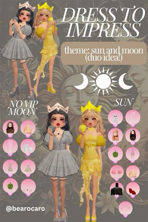 Dress To Impress Sun And Moon Theme No Vip Duo Dress Dress To