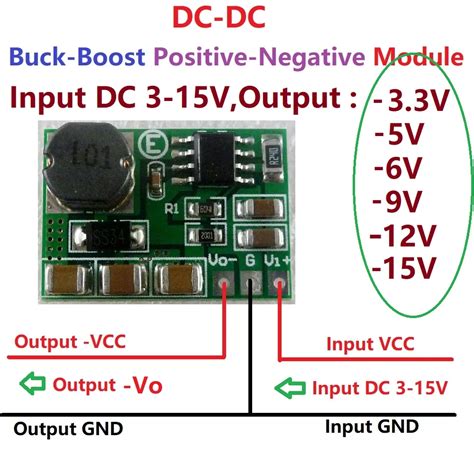 200 500ma Voltage Converter Positive To Negative Power Supply Dc Dc Boost Buck Module 3~ 15v