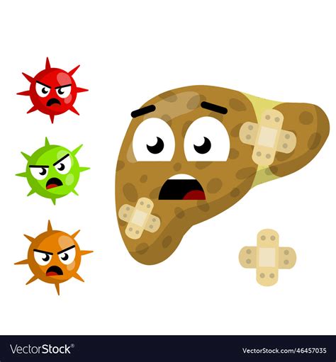 Bad Liver Attack Germs And Cirrhosis Royalty Free Vector