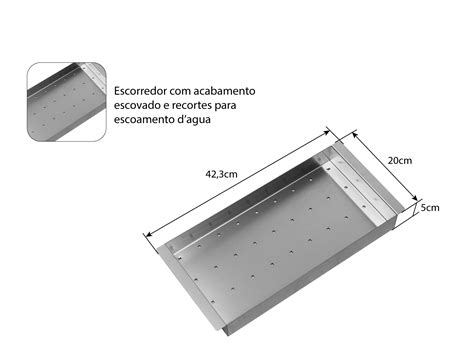 Cuba De Sobrepor Calha Úmida Quadratta 600x400 Escorredor E Tampa