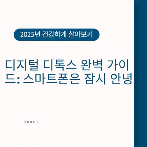 디지털 디톡스 완벽 가이드 스마트폰 중독 탈출부터 정신건강 회복까지 현대인의 디지털 웰빙 비법