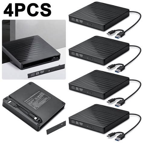 Likrtyny Usb 30 Type C Dvd Caja Unidades ópticas Externas Para