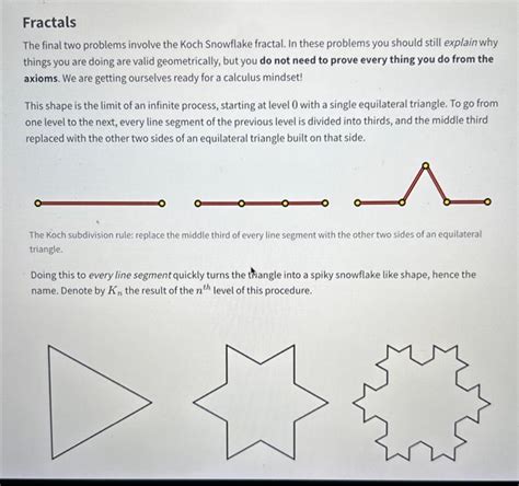 Solved Fractals The Final Two Problems Involve The Koch