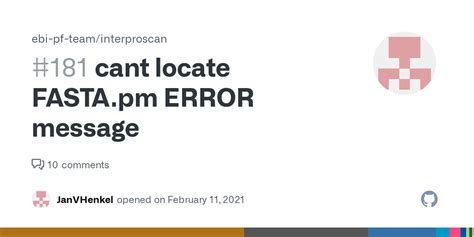 Cant Locate Fastapm Error Message · Issue 181 · Ebi Pf Teaminterproscan · Github