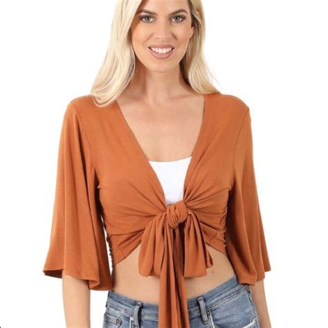 Real Modal Tie Front Cropped Cardigan Em 2024