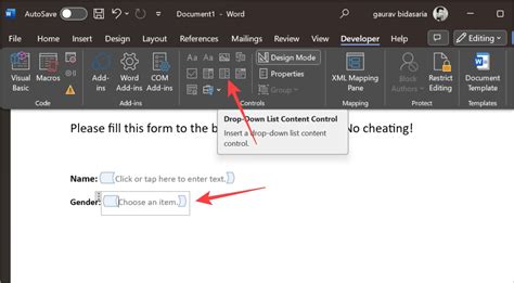 How To Create Fillable Forms In Microsoft Word TechWiser