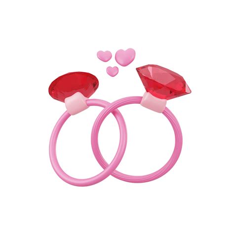3d Pink Ring With Love Illustration Icon Object 19979218 Png