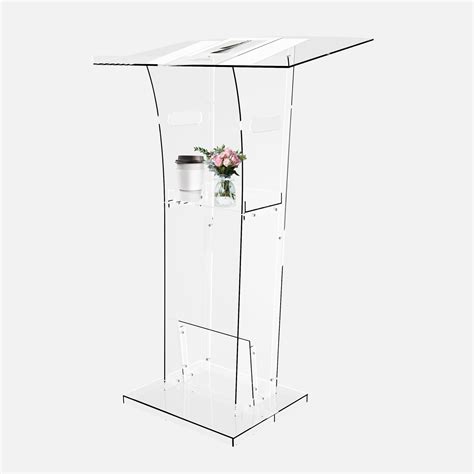 Buy Acrylic Podium Stand Clear Acrylic Podium With Storage Shelf