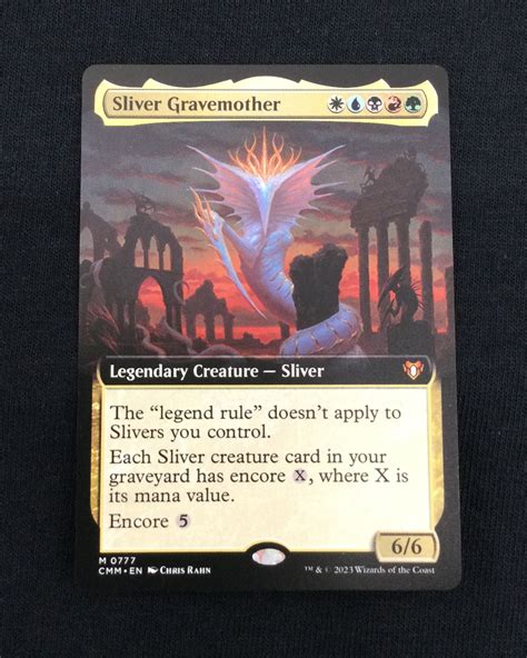 Sliver Gravemother Extended Art MTG Proxy Commander Masters Proxy King