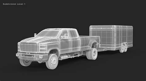 대형 픽업 및화물 트레일러 3d 모델 179 3ds Fbx Max Obj Free3d