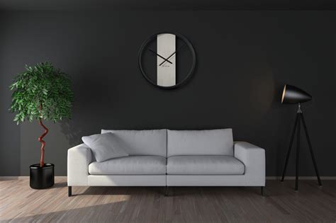Zegar okrągły dębowy LOFT OVAL dąb bielony cm flexistyle