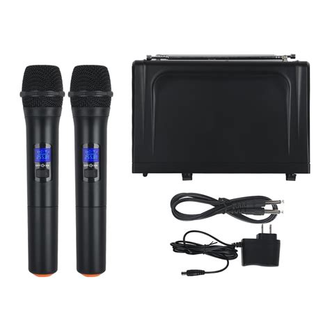 V VHF Wireless Microphone System PCS Handheld LCD Mic With CH Receiver