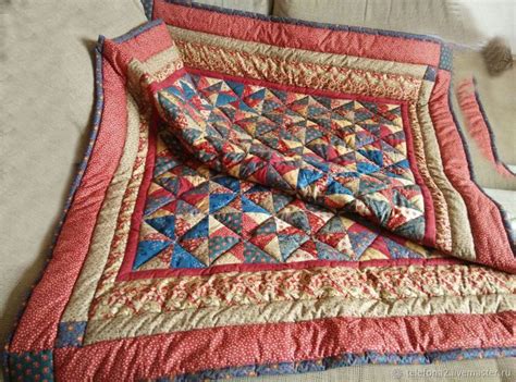 Лоскутное одеяло Вертушка Красная в интернет магазине Ярмарка Мастеров по цене 27998 ₽ Flijtru