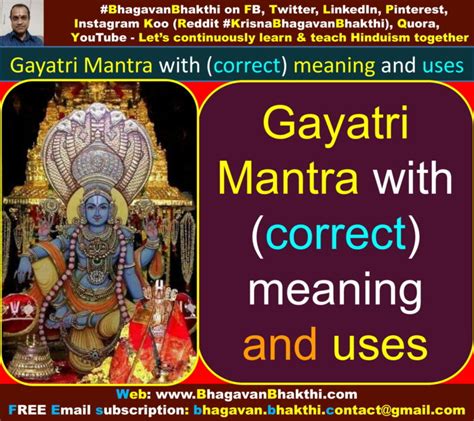Gayatri Mantra And It S Correct Meaning And Uses Bhagavan Bhakthi