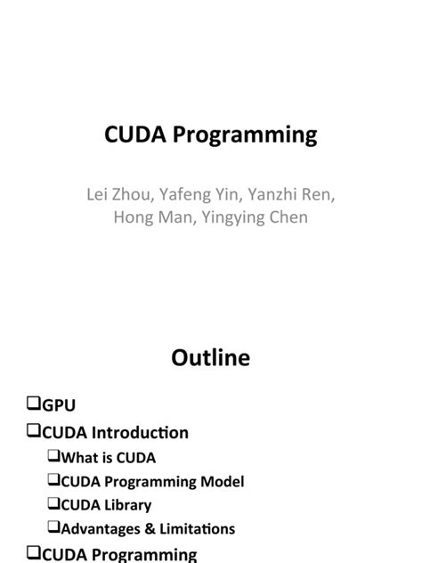 unit 6 chapter 1 parallel programming tools cuda programming pdf