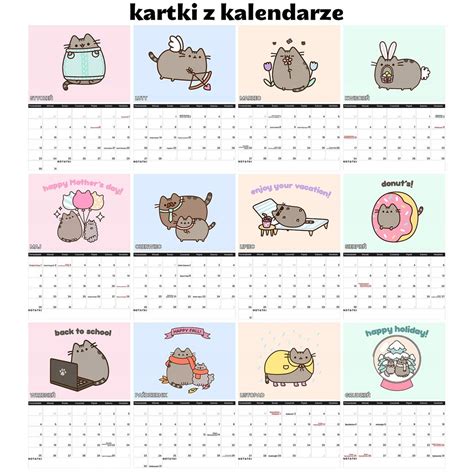 KALENDARZ ŚCIENNY A4 PUSHEEN 2023 Y2 ERLI pl