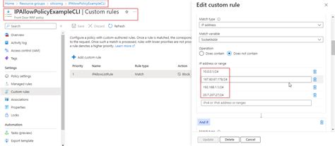 Azure CLI WAF Policy Rules In AzureCLI 2 Task Multiple IP Address
