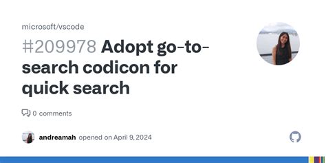 Adopt Go To Search Codicon For Quick Search · Issue 209978 · Microsoftvscode · Github