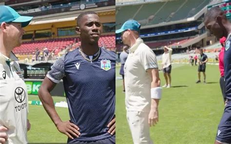 Watch Debutant Shamar Joseph Meets His ‘favourite Player Steve Smith