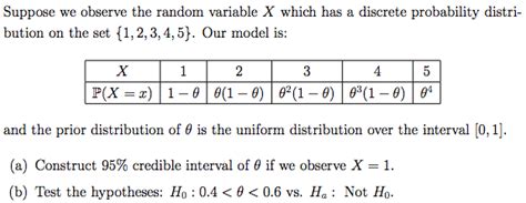 Solved Suppose We Observe The Random Variable X Which Has A Chegg