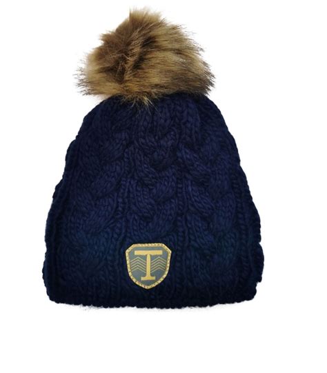 Czapka z pomponem kolory TORPOL navy JEŹDZIEC Czapki i szaliki