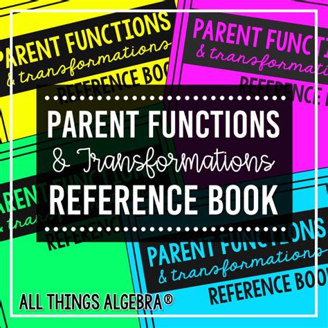 Parent Functions Transformations Reference Book All Things Algebra