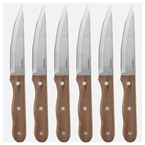 Cuisinart Advantage Cutlery 6 Piece Triple Rivet Walnut Steak Knife Set