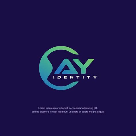 Vector De Plantilla De Logotipo De Línea Circular De Letra Inicial Ay