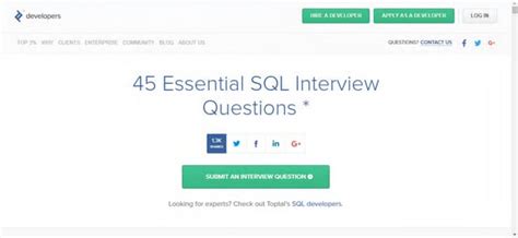 45 Essential Sql Interview Questions Ppt