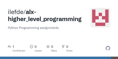 Github Ilefdealx Higherlevelprogramming Python Programming