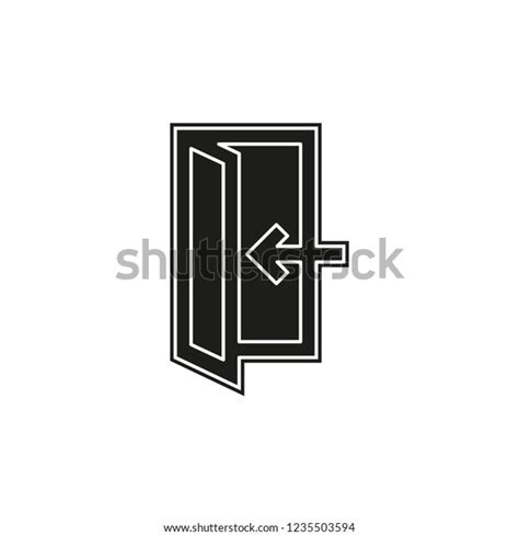 Emergency Exit Sign Exit Door Icon Stock Vector Royalty Free Shutterstock